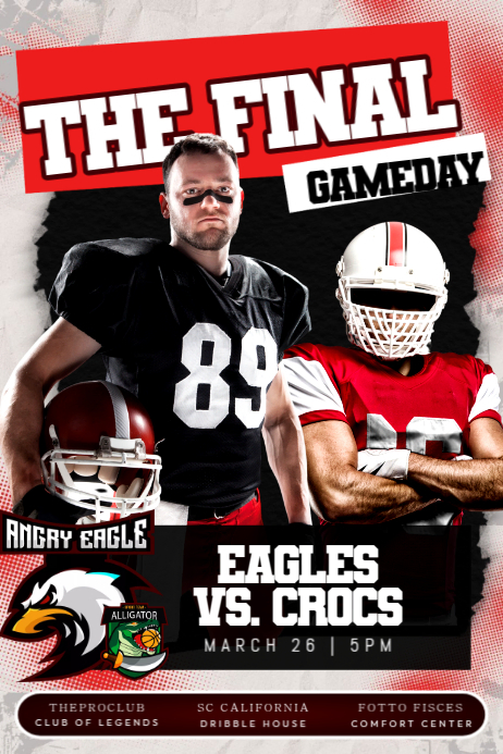 Copy of Black Maximalist Football Game Day Poster | PosterMyWall