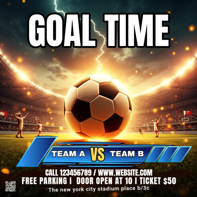 Black Maximalist Football Game Instagram Post Template | PosterMyWall