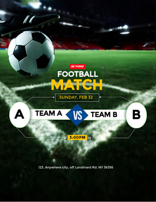 Copy of Black Maximalist Football Match Flyer (us Letter) | PosterMyWall