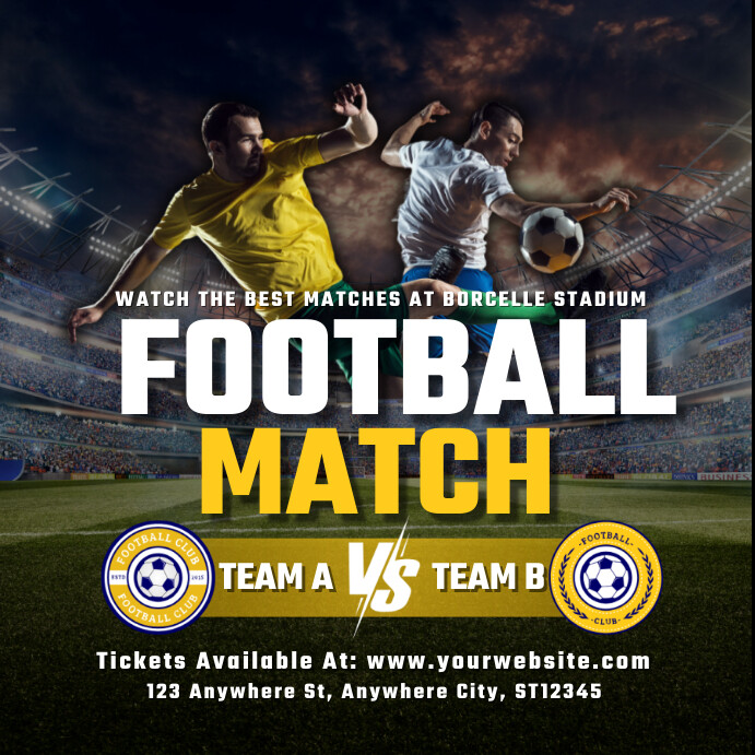 Plantilla de Black Maximalist Football Match Instagram Po | PosterMyWall