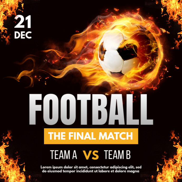 Copy of Black Maximalist Football Match Instagram Post | PosterMyWall