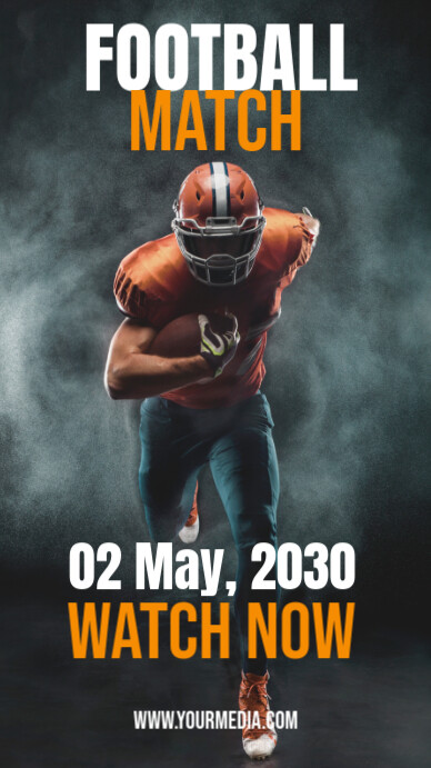 Black Maximalist Football Match Instagram Story Template | PosterMyWall