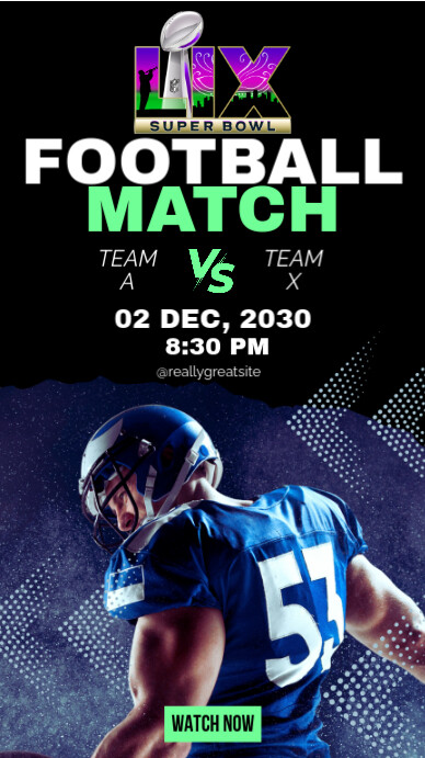 Copy of Black Maximalist Football Match Instagram Story | PosterMyWall