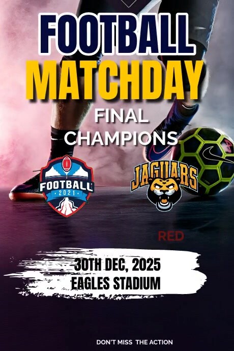 Modèle Black Maximalist Football Matchday Poster | PosterMyWall