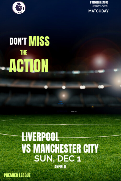 Black Maximalist Football Matchday Template Poster | PosterMyWall