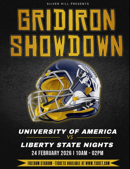Black Maximalist Football Showdown 2026 Flyer (us Letter) Template ...