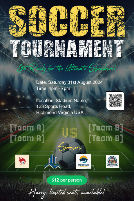 Copy of Black Maximalist Football Soccer Tournament A | PosterMyWall