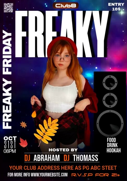 Black Maximalist Freaky Friday A5 Template | PosterMyWall