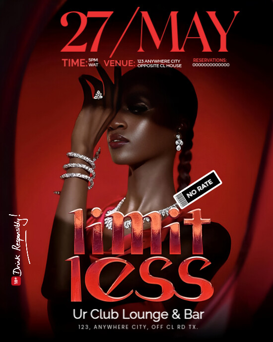 Black Maximalist Freaky Friday Club Flyer Instagram Portrait Template ...