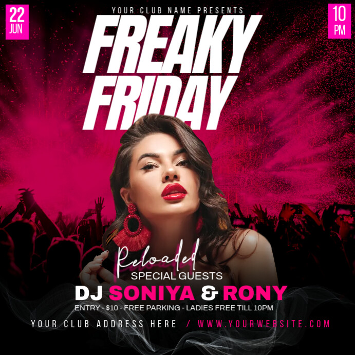 Black Maximalist Freaky Friday Instagram Post Template | PosterMyWall