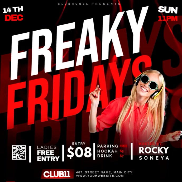 Black Maximalist Freaky Friday Instagram Post Template | PosterMyWall