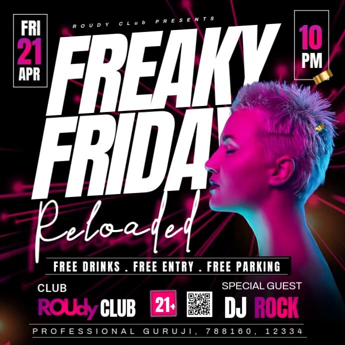 Black Maximalist Freaky Friday Instagram Post Templat | PosterMyWall