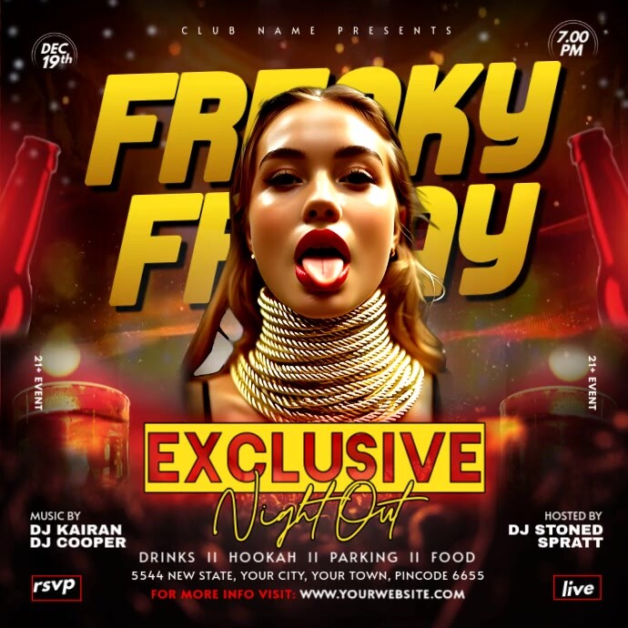 Black Maximalist Freaky Friday Instagram Post Template | PosterMyWall