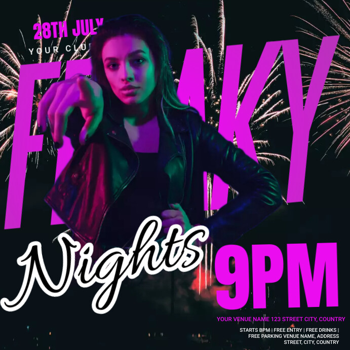 Black Maximalist Freaky Friday Night Adult Pa Template | PosterMyWall