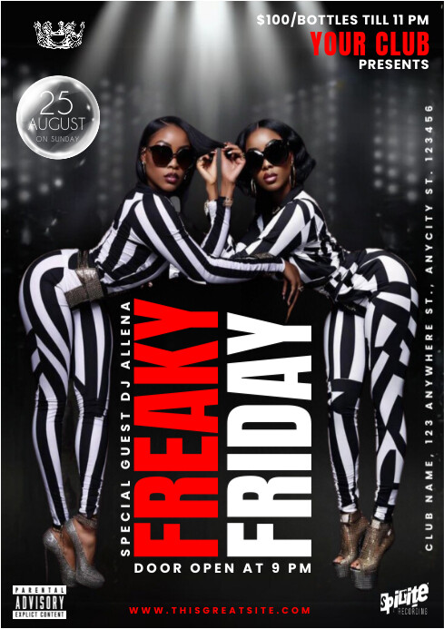 Copy of Black Maximalist Freaky Friday Night Party A4 | PosterMyWall