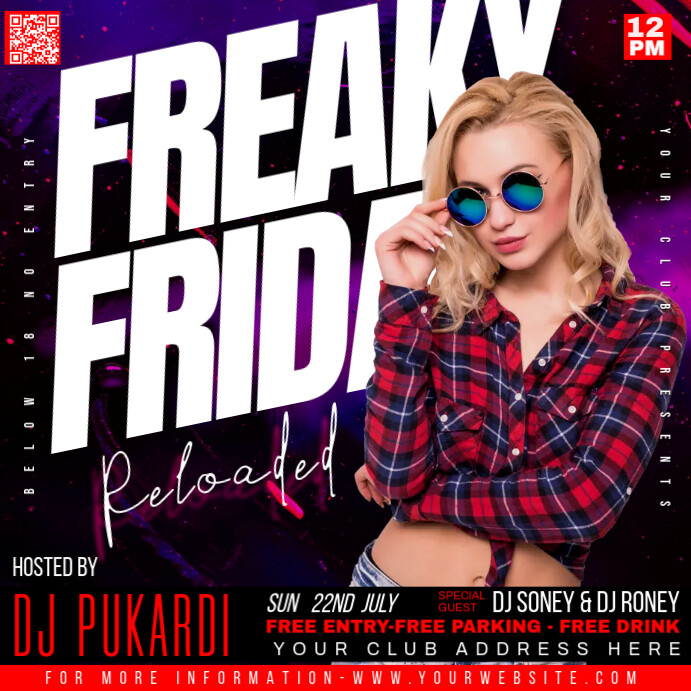 Black Maximalist Freaky Friday Night Party In Template | PosterMyWall