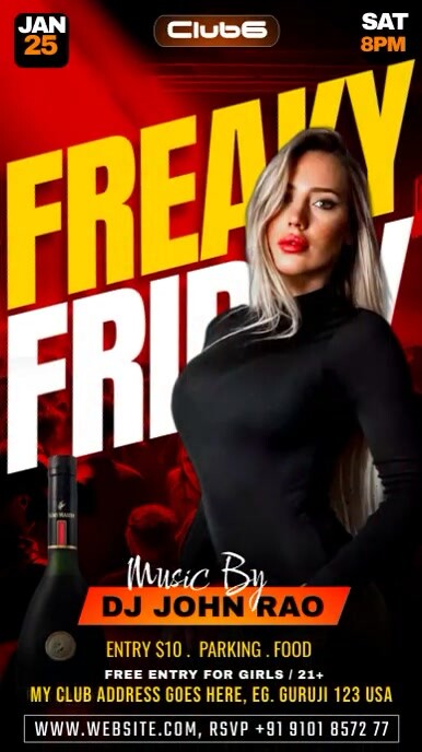 Plantilla de Black Maximalist Freaky Friday Night Party In | PosterMyWall