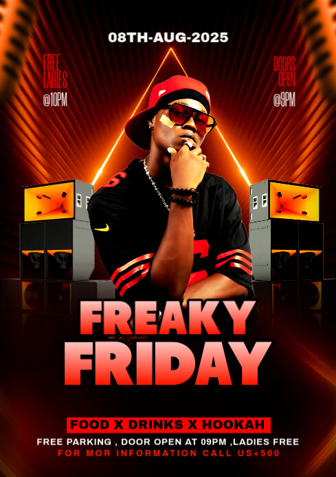 Black Maximalist Freaky Friday Party A4 Template | PosterMyWall