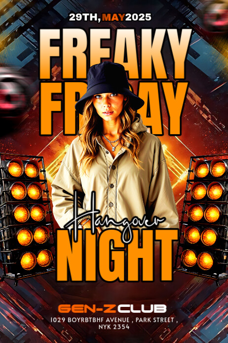 Copy of Black Maximalist Freaky Friday Party Banner 4' × 6' | PosterMyWall