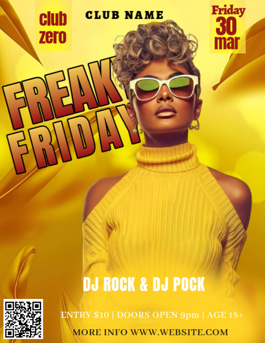 Black Maximalist Freaky Friday Party Flyer (us Letter) Template ...