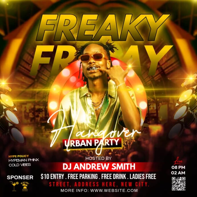 Copy of Black Maximalist Freaky Friday Party Flyer Instagram Post ...