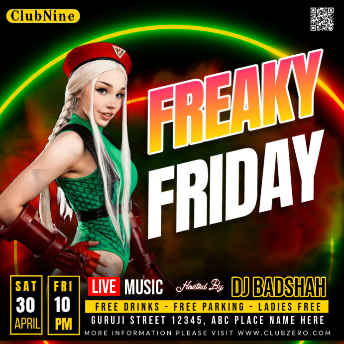 Copy of Black Maximalist Freaky Friday Square (1:1) | PosterMyWall