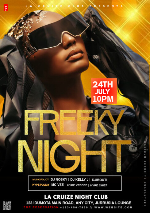 Black Maximalist Freeky Night A4 Template | PosterMyWall