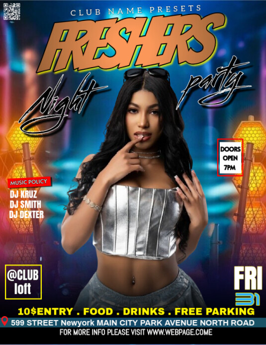 Copy of Black Maximalist Freshers Night Party Flyer (us Letter ...