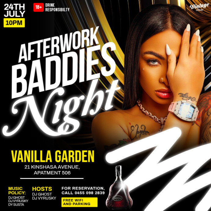 Plantilla de Black Maximalist Friday Baddies Night Party Event Flyer ...