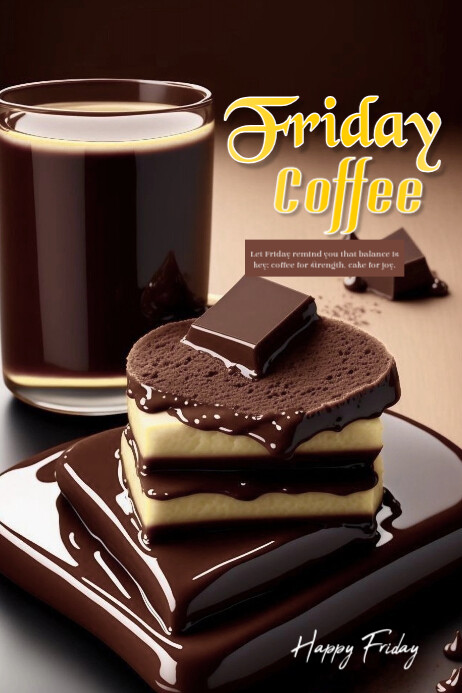 Black Maximalist Friday Coffee Poster Template | PosterMyWall