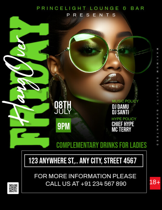 Copy of Black Maximalist Friday Hangover Flyer (us Letter) | PosterMyWall