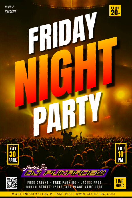 Black Maximalist Friday Night Poster Template | PosterMyWall