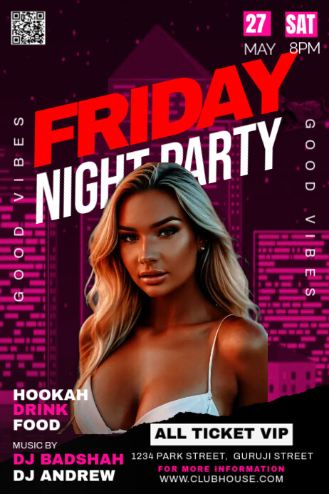 Plantilla de Black Maximalist Friday Night Poster | PosterMyWall