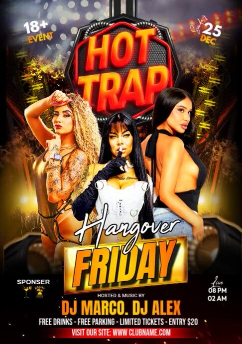 Black Maximalist Friday Nightclub Party Flyer A4 Template | PosterMyWall