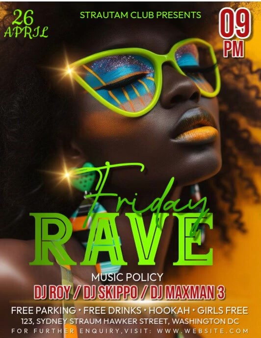 Plantilla de Black Maximalist Friday Rave Flyer (us Letter) | PosterMyWall