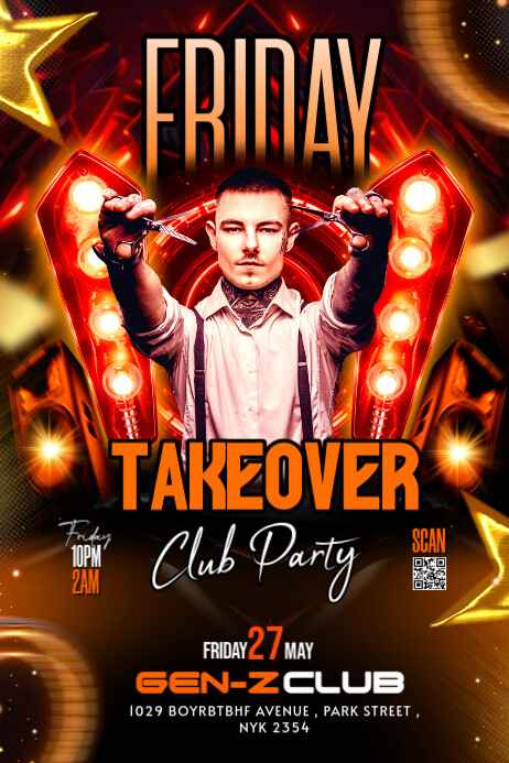 Plantilla de Black Maximalist Friday Takeover Poster | PosterMyWall