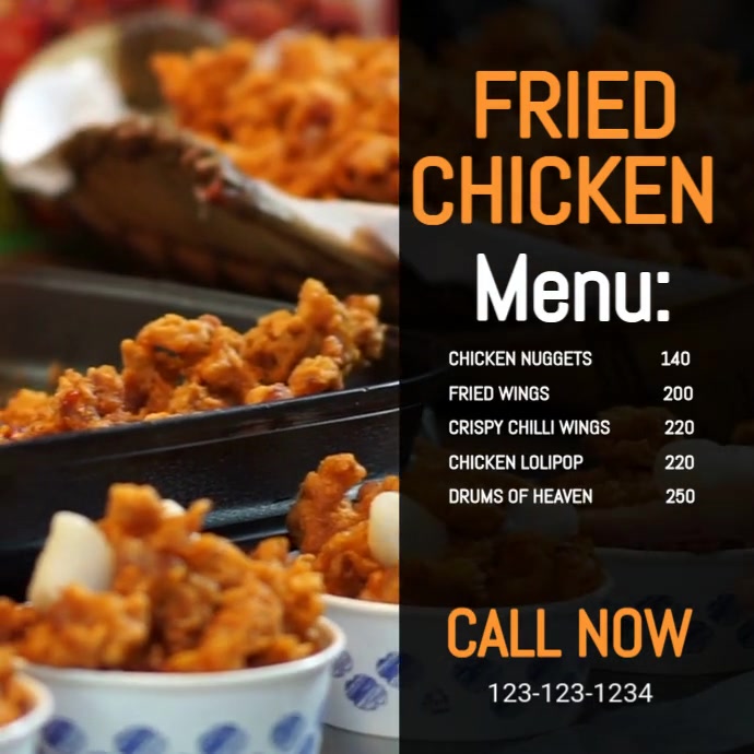 Black Maximalist Fried Chicken Instagram Post Template | PosterMyWall