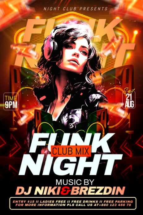 Black Maximalist Funk Night Club Party Flyer Poster Template | PosterMyWall