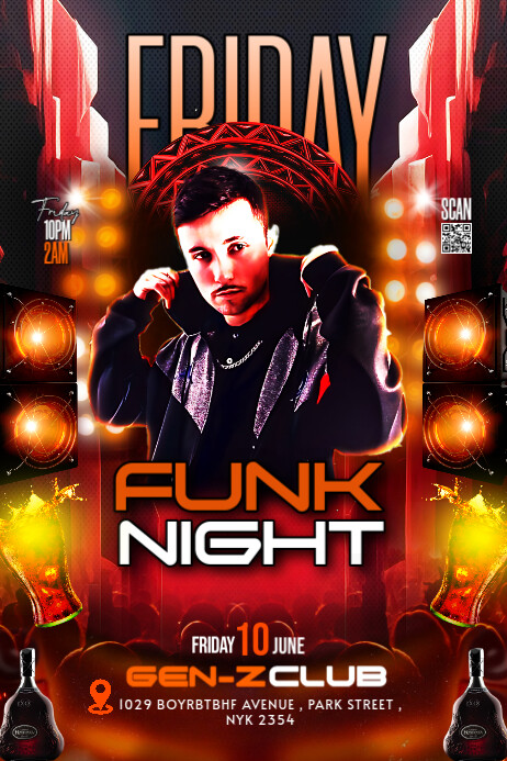 Copy of Black Maximalist Funk Night Party Poster | PosterMyWall