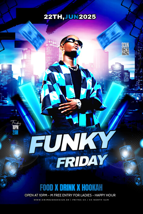 Black Maximalist Funky Friday Poster Template | PosterMyWall