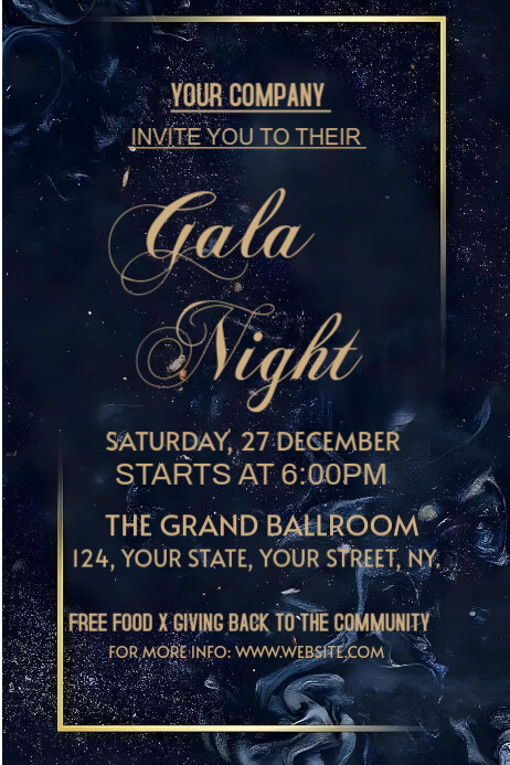 Black Maximalist Gala Night Party Poster Template | PosterMyWall