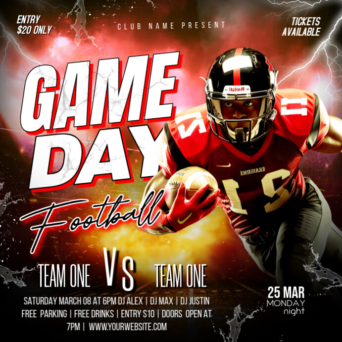 Copy of Black Maximalist Game Day Instagram Post | PosterMyWall