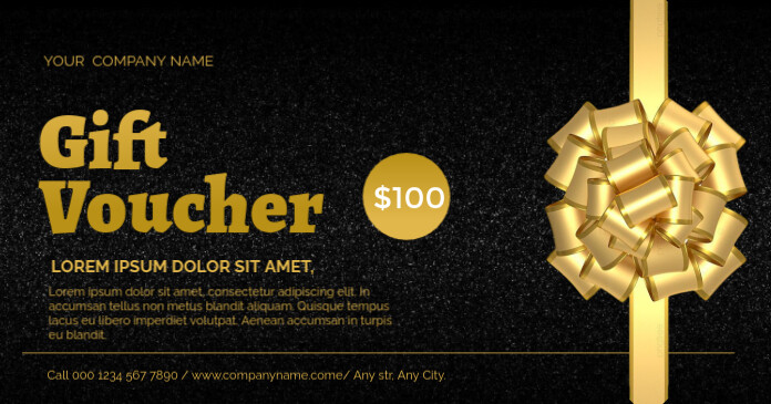 Black Maximalist Gift Voucher Facebook Shared Image Template | PosterMyWall