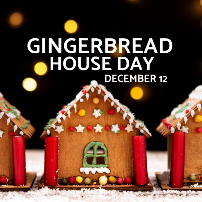 Black Maximalist Gingerbread House Day Instagram Post Template ...