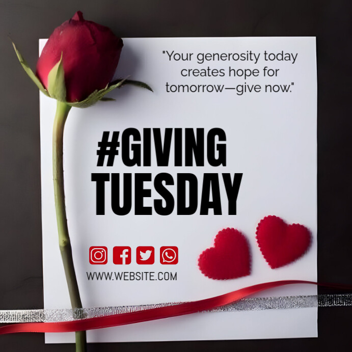 Black Maximalist Giving Tuesday Instagram Post Template | PosterMyWall