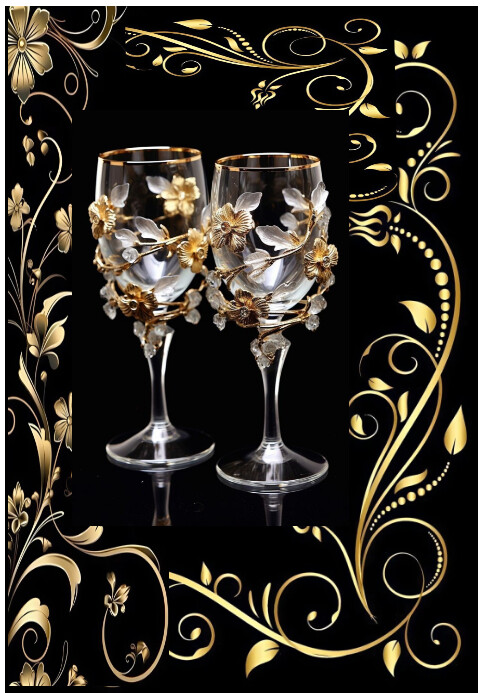 Black Maximalist Glass Cups A5 Template | PosterMyWall