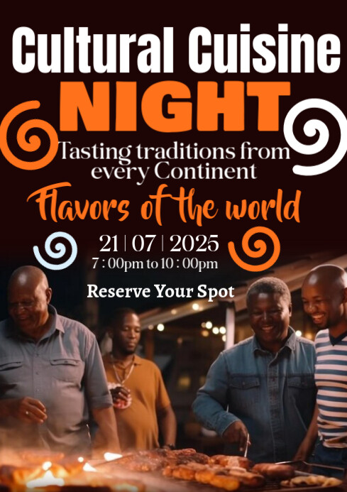 Copy of Black Maximalist Global Flavors Party A4 | PosterMyWall