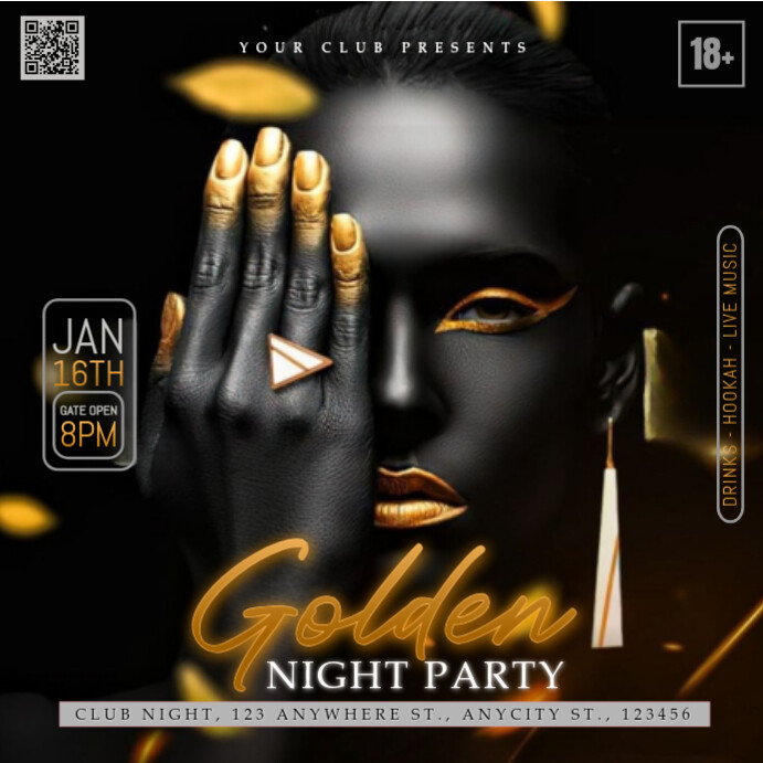 Copy of Black Maximalist Golden Night Party Instagram Post | PosterMyWall