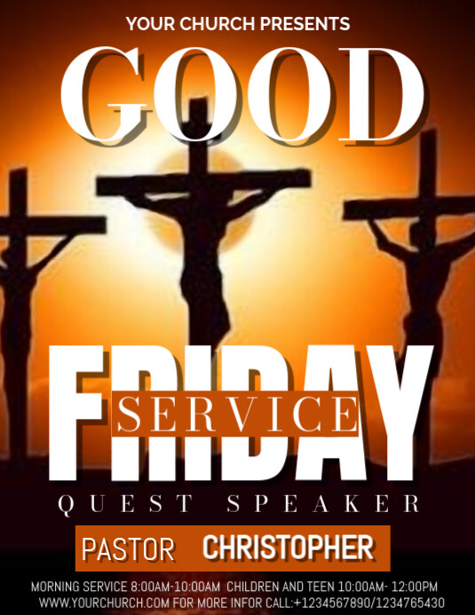 Black Maximalist Good Friday Flyer (us Letter) Template | PosterMyWall