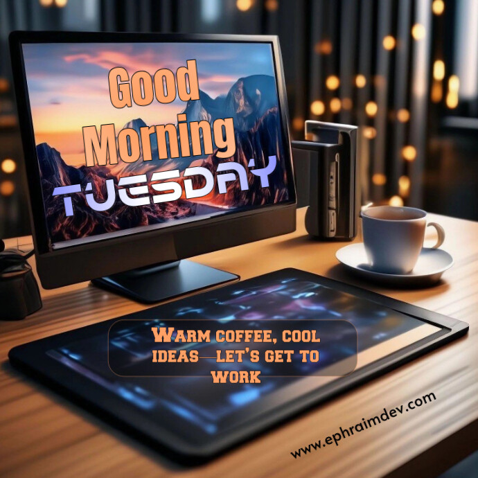 Copy of Black Maximalist Good Morning Tuesday Logo | PosterMyWall